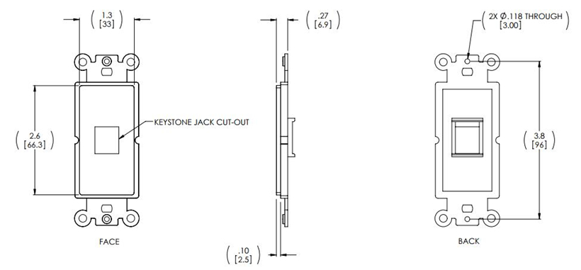 Decora Strap Insert Plate White - PrimeCables®