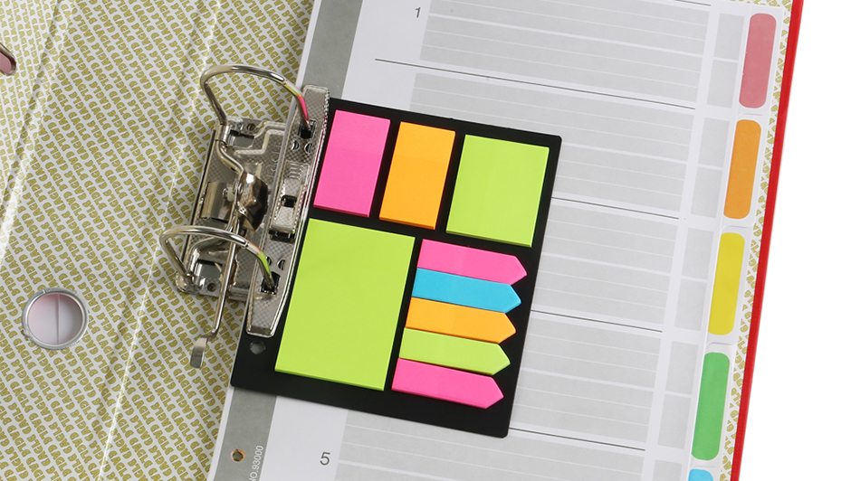Assorted Sticky Notes and Page Markers Fits for Binder, 4 Shapes