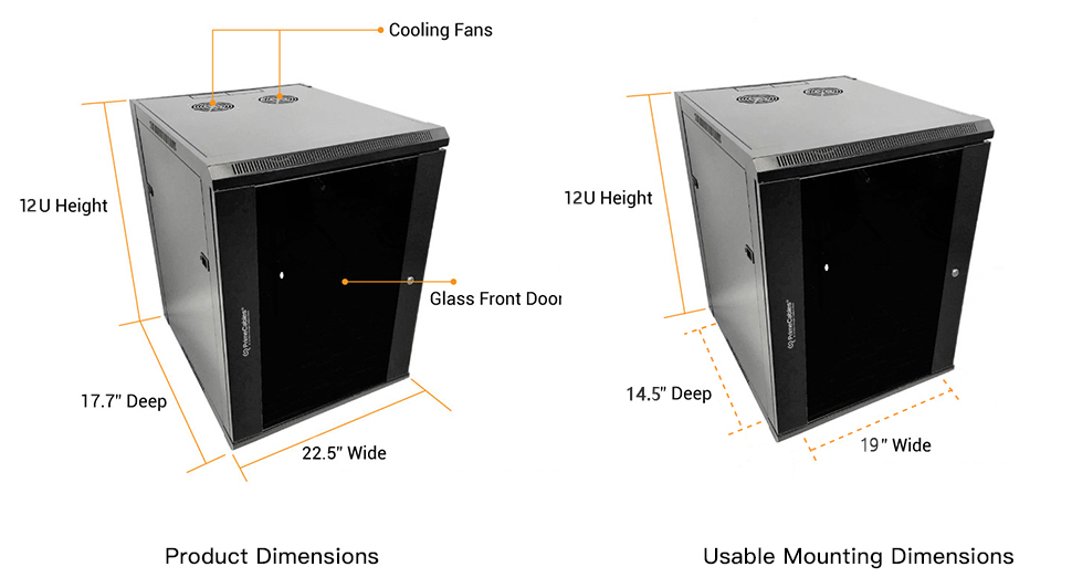 12U Wall-Mounted Network Server Data Cabinet PrimeCables®