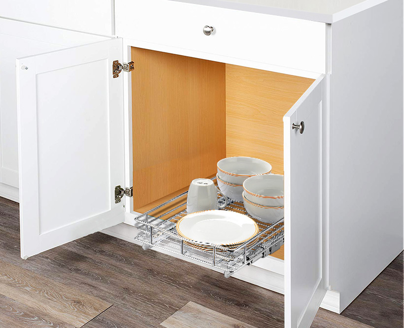 Slide Out Cabinet Organizer - Pull Out Under Cabinet， 18 1/8" x 11" x 4 ...