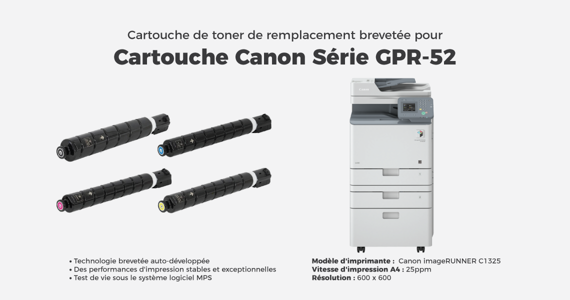 Canon GPR-52 cartouche de toner compatible combo bk/c/m/y