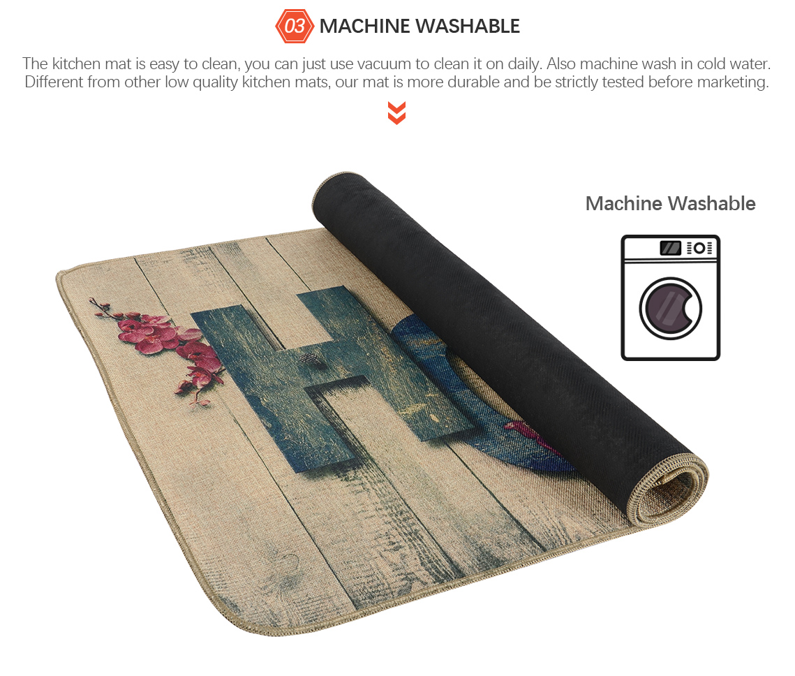 Non-Slip Rubber Backing Kitchen Mat