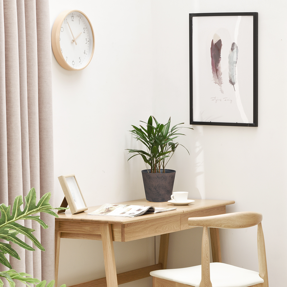 10" Round Planter Pot, Plastic Sleek Bulb Pan with Drainage Hole, Set ...