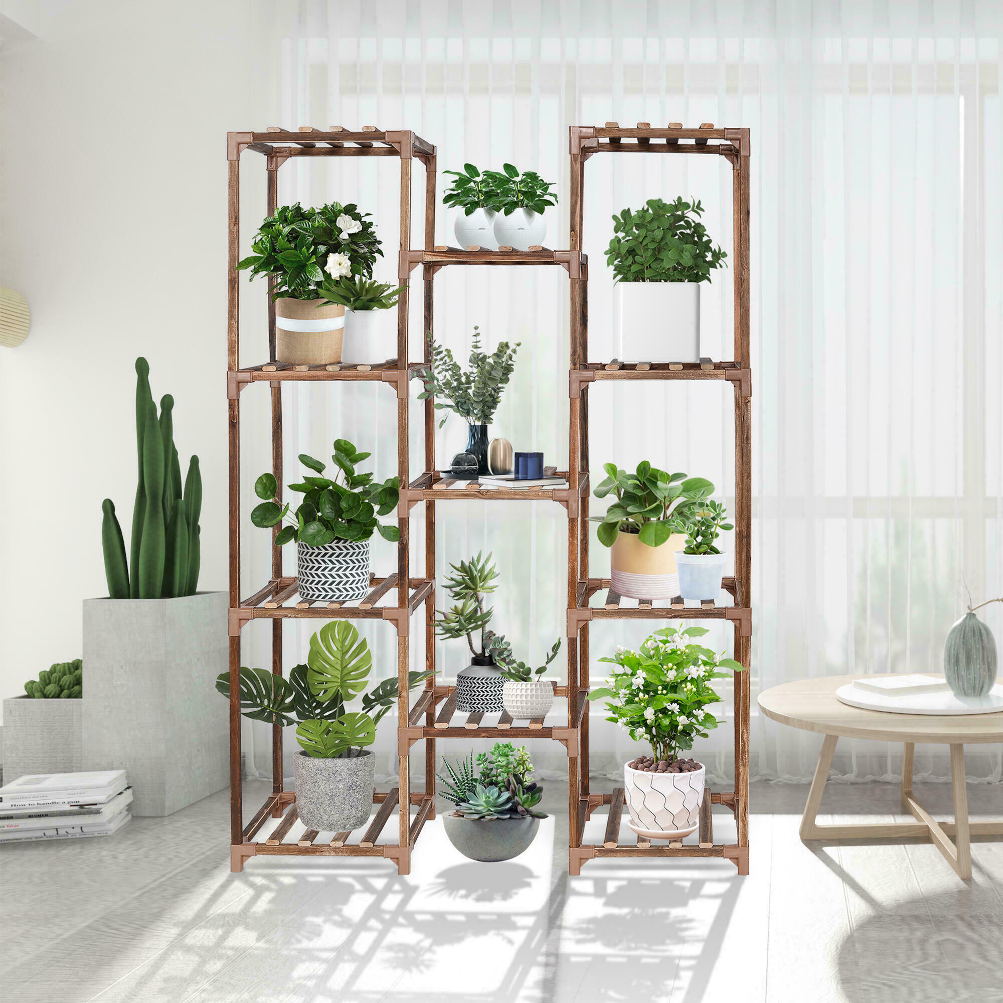 High-Quality Wood Flower Stands - Indoor/Outdoor Use