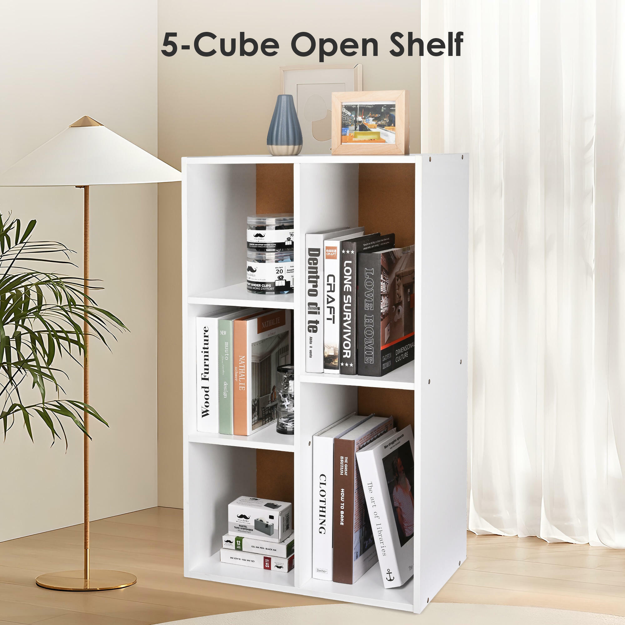3-Tier Bookshelf Organizer Simple Style Display Open Shelf for Home and ...