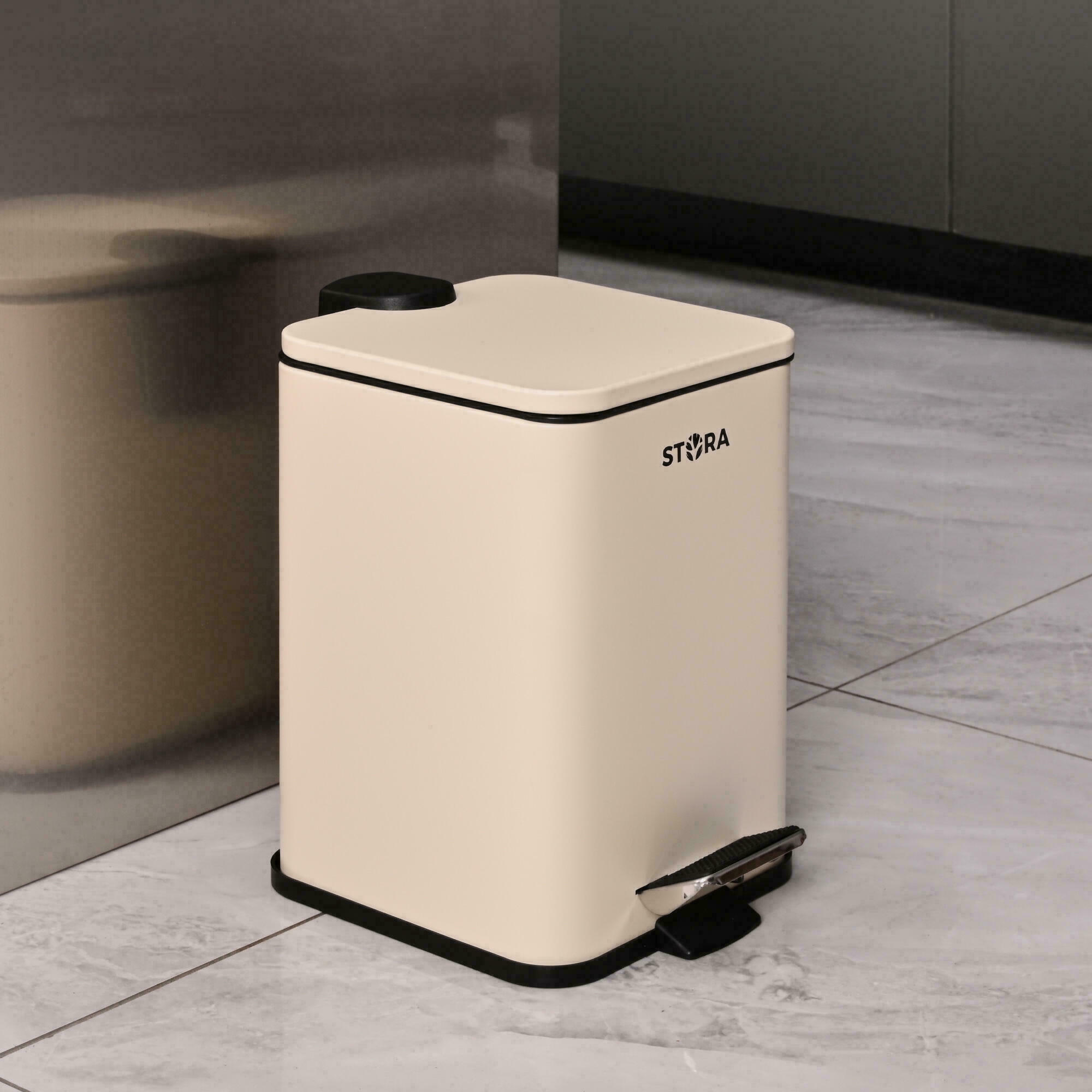 Stainless Steel Pedal Trash Can with Lid, 5L/1.3 Gal - STORA™