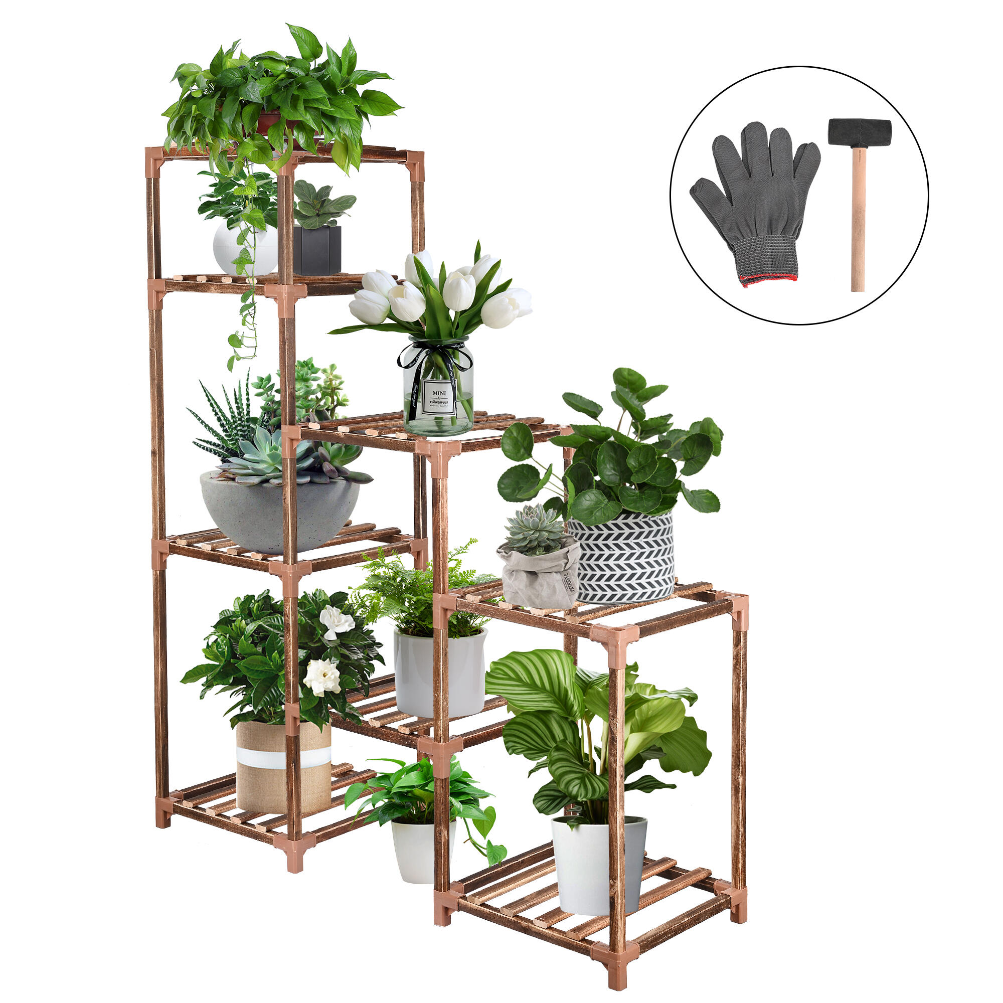 High-Quality Wood Flower Stands - Indoor/Outdoor Use