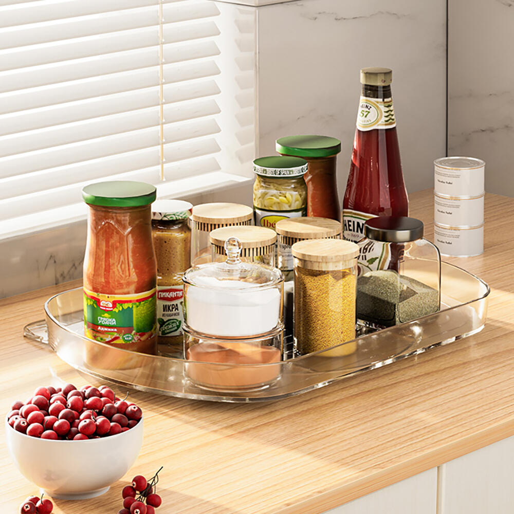 Turntable Cabinet Organizer PET Round Tray Lazy Susan for Kitchen ...